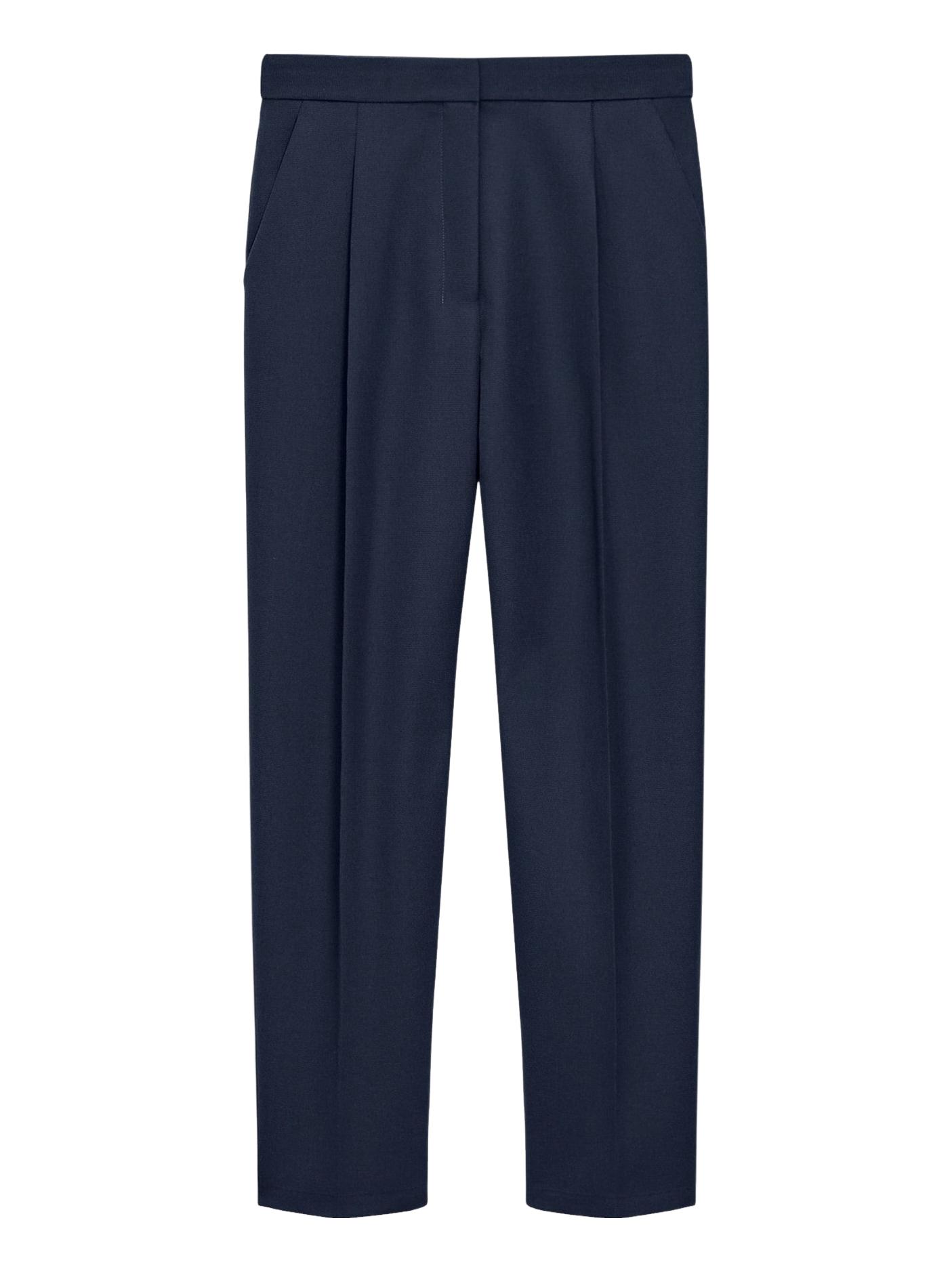 THEORY Theory Tapered High-Rise Trousers with Pleated Detailing